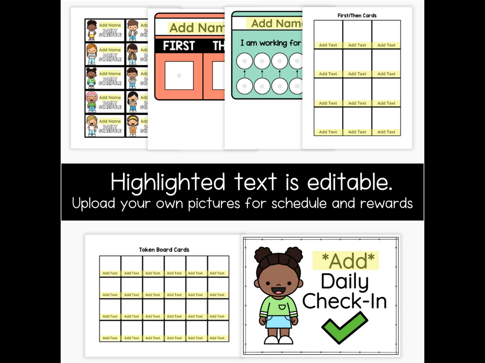 Editable Visual Flip Schedule, First Then Boards, Token Boards, SPED ...
