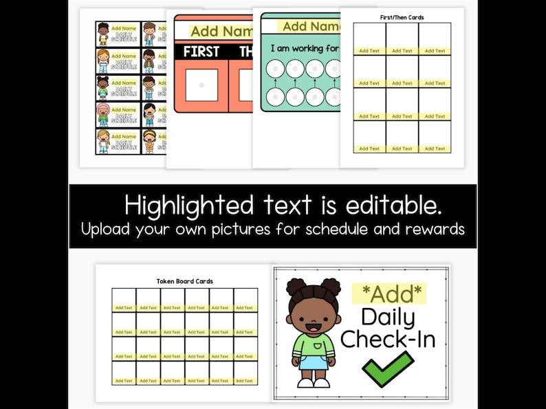 Editable Visual Flip Schedule, First Then Boards, Token Boards, SPED ...