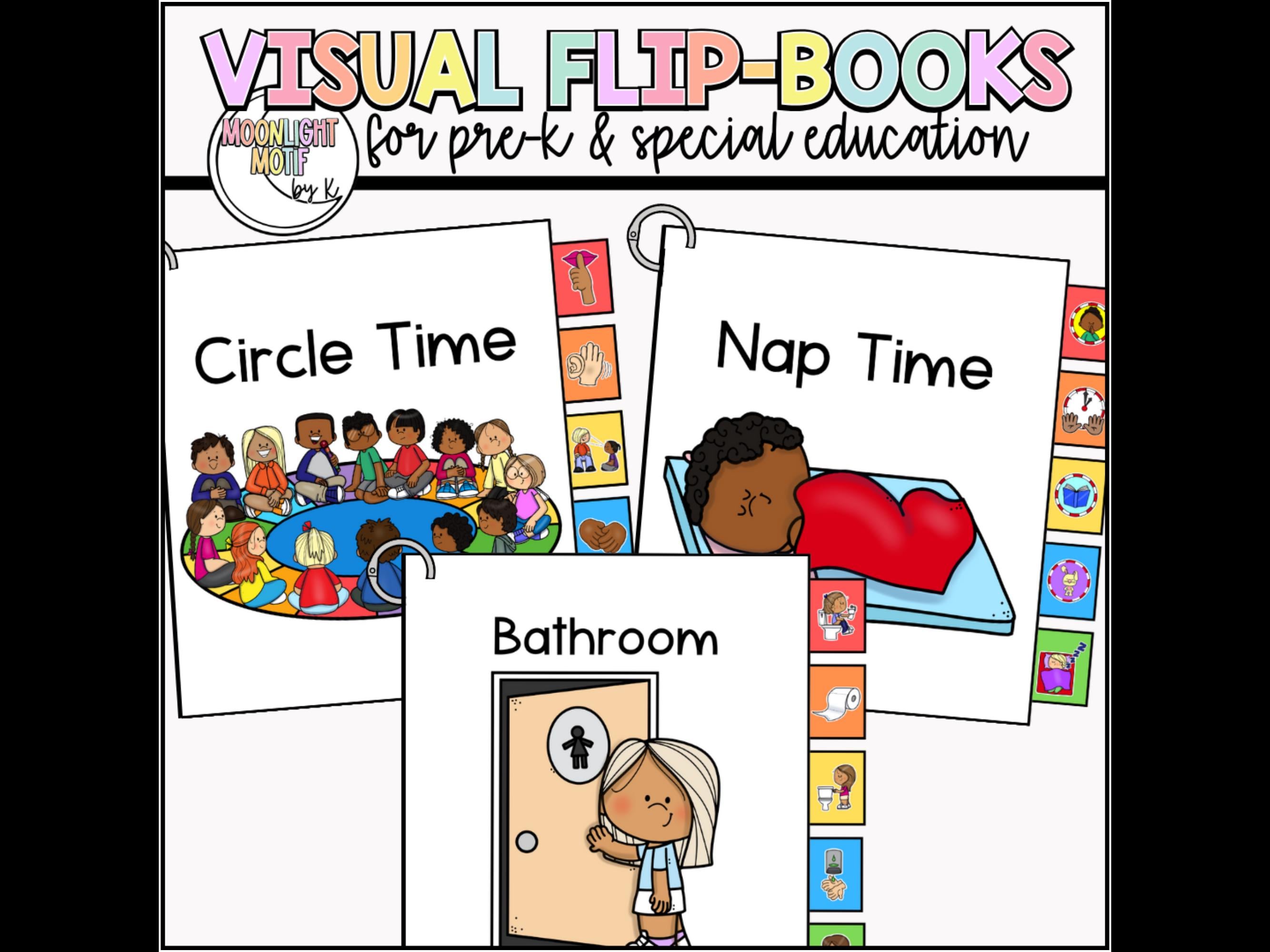 Visual Flip-books, Circle Time Expectation Flip-book, Bathroom Routine ...