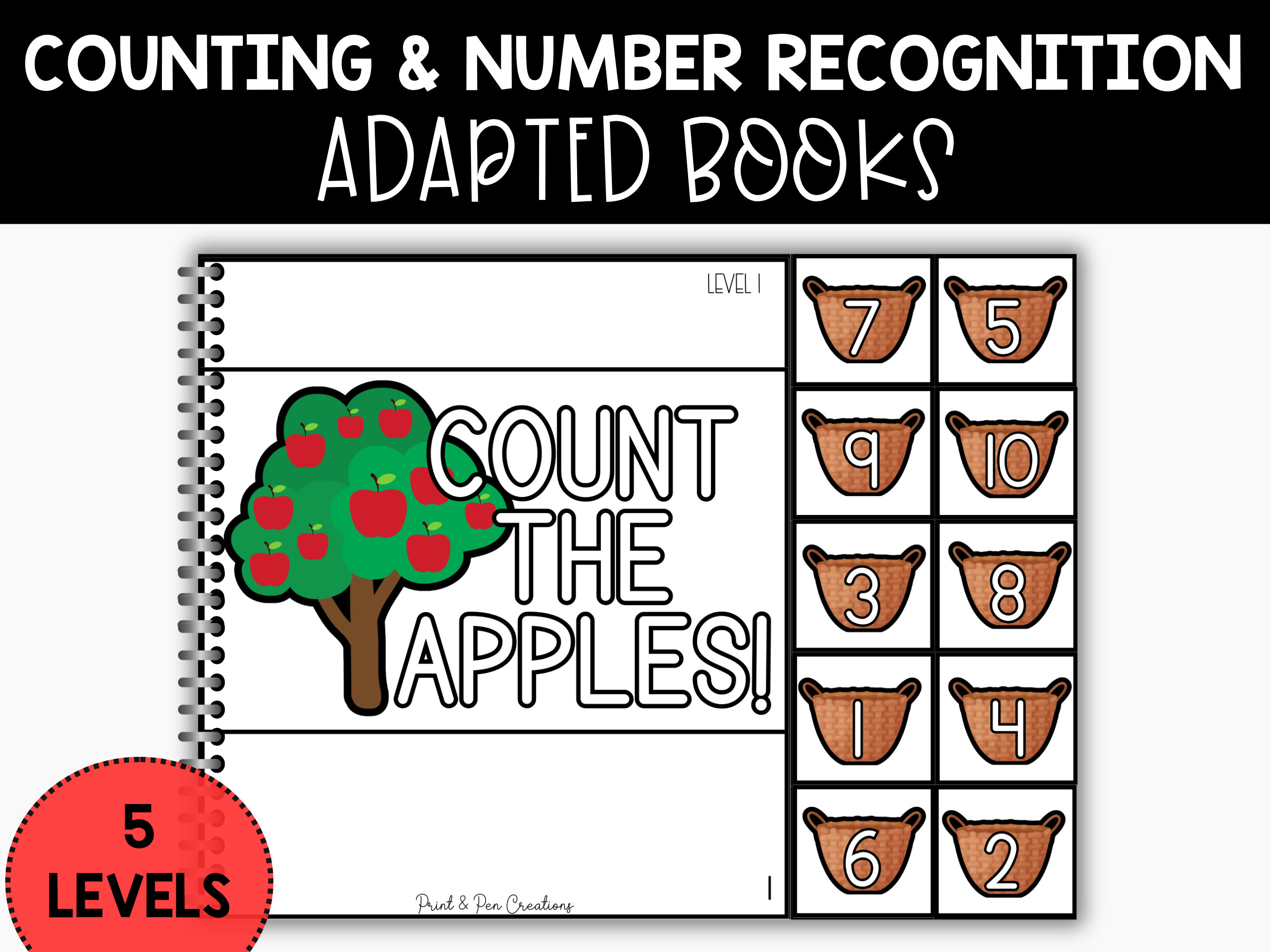 Counting and Number Identification Adapted Book, Special Education ...
