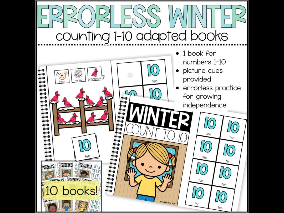 Errorless Winter Counting 1 to 10 Adapted Books, Special Education ...