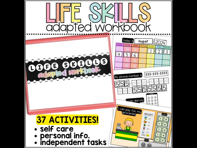 Printable Life Skills Adapted Binder, Daily Living Skills Practice, Adaptive IEP Goal Activities ...