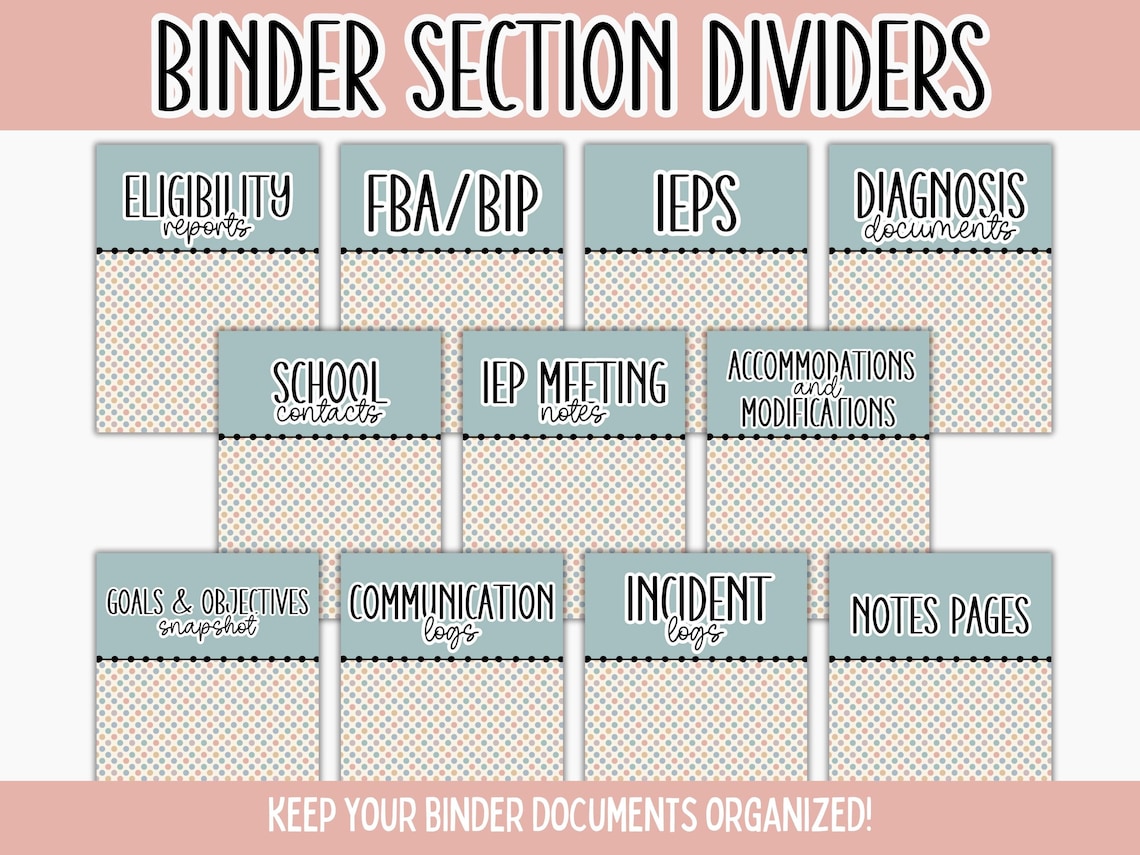 Editable Parent IEP Binder, Printable IEP Meeting Tracker, Editable ...
