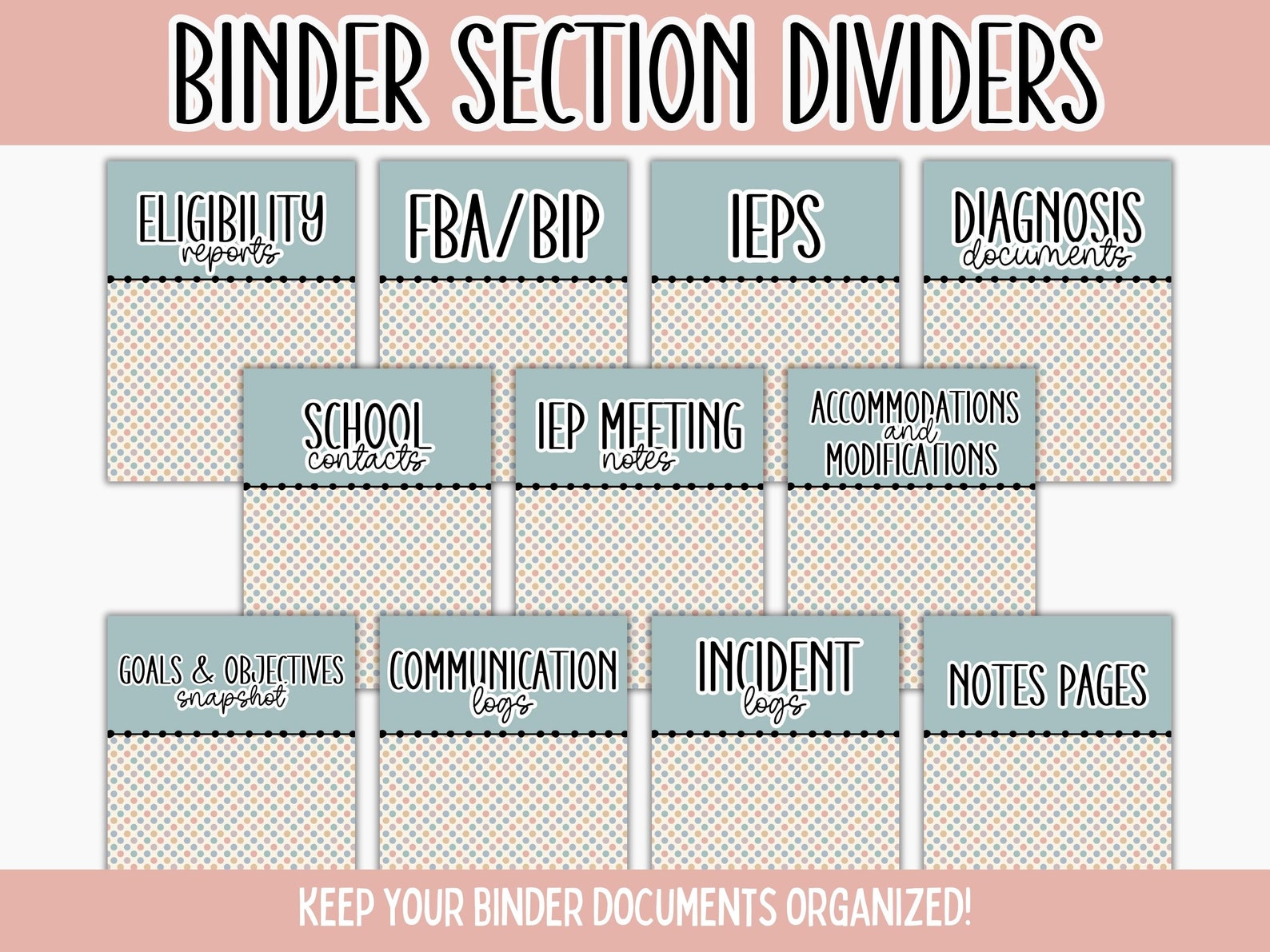 Editable Parent IEP Binder, Printable IEP Meeting Tracker, Editable ...