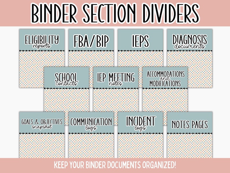 Editable Parent IEP Binder, Printable IEP Meeting Tracker, Editable ...