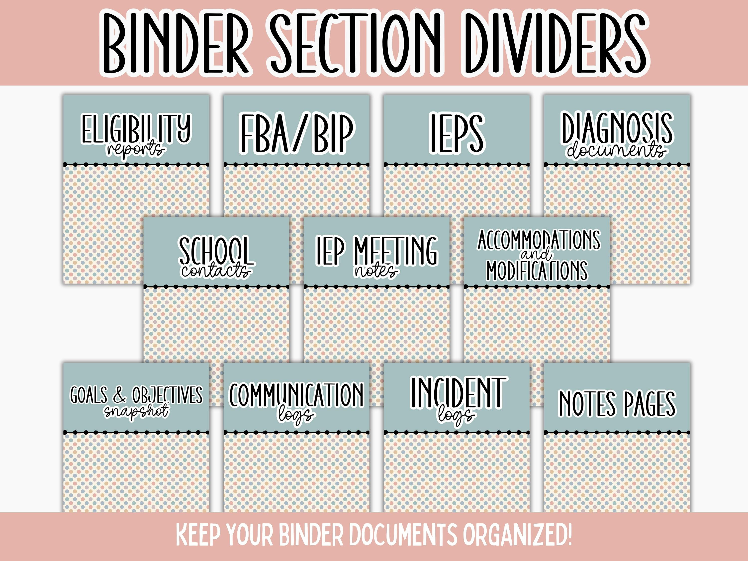 Editable Parent IEP Binder, Printable IEP Meeting Tracker, Editable ...