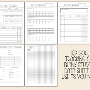 Printable Student Data Tracker, Basic Skills Assessment, IEP Goal ...
