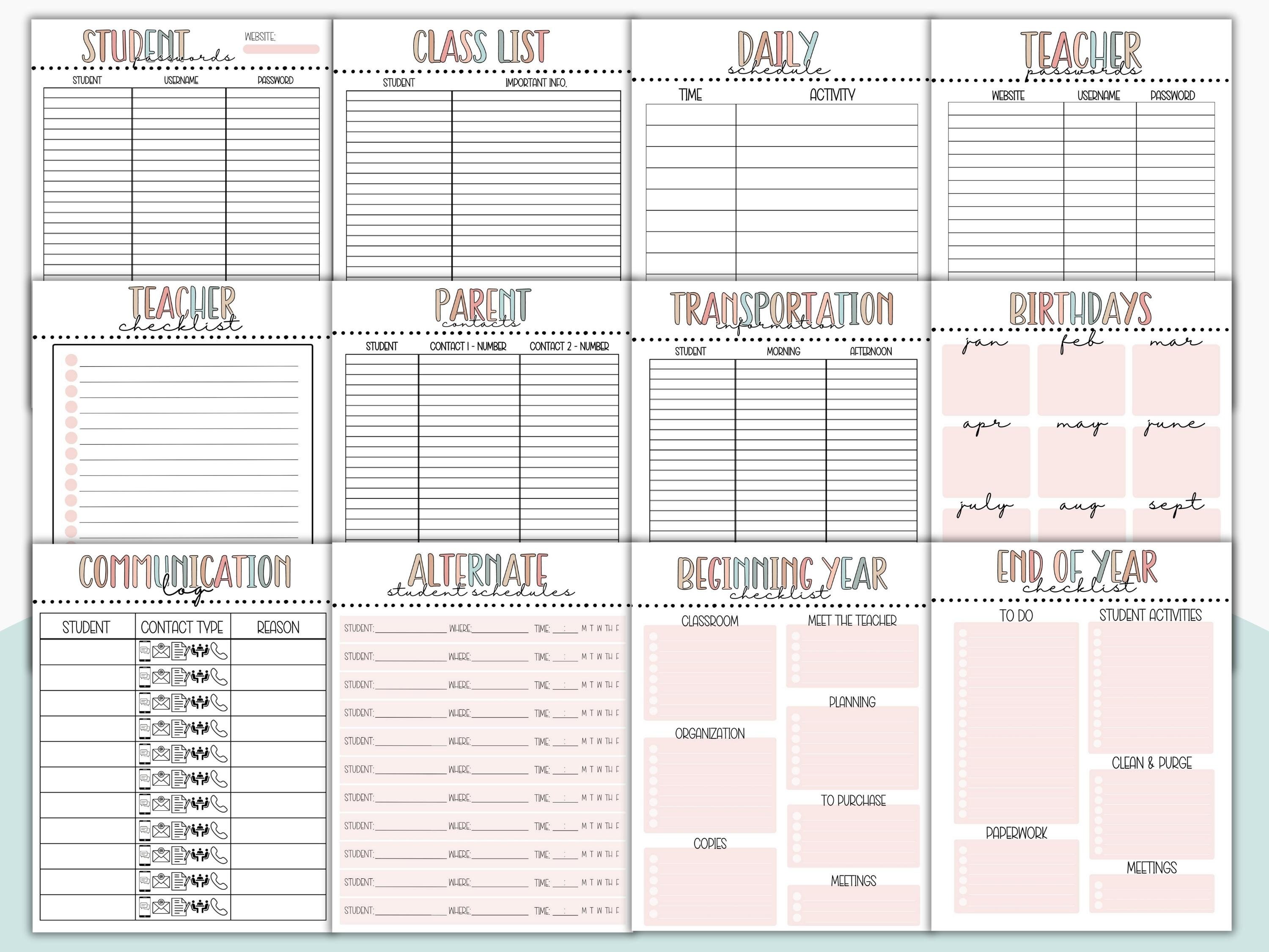 Editable Self Contained Special Education Planner Editable - Etsy Canada