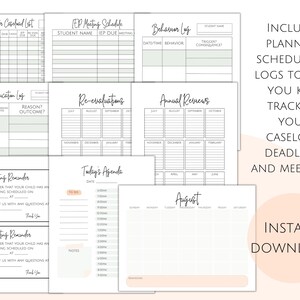 Editable Special Education Caseload Templates, Canva Templates ...