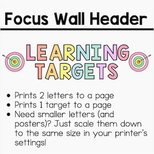 Special Education Learning Target Focus Wall, Prek Focus Wall Kit ...