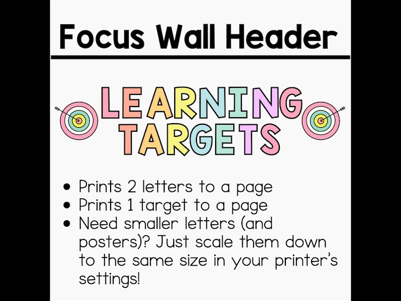 Special Education Learning Target Focus Wall, Prek Focus Wall Kit ...