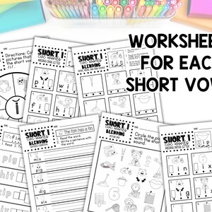 CVC Word Activities, Short Vowel Centers, Phonics Games for Early ...