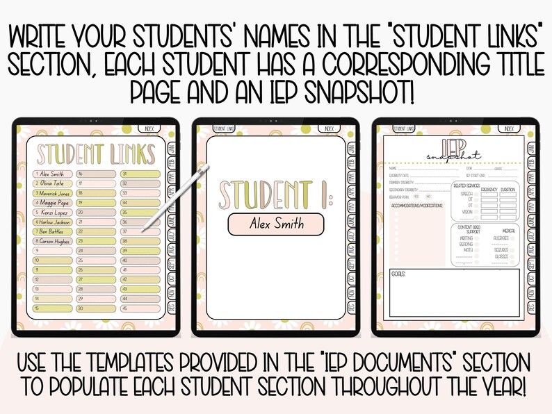 Digital SELF CONTAINED Rainbow Special Education Planner, Caseload and ...