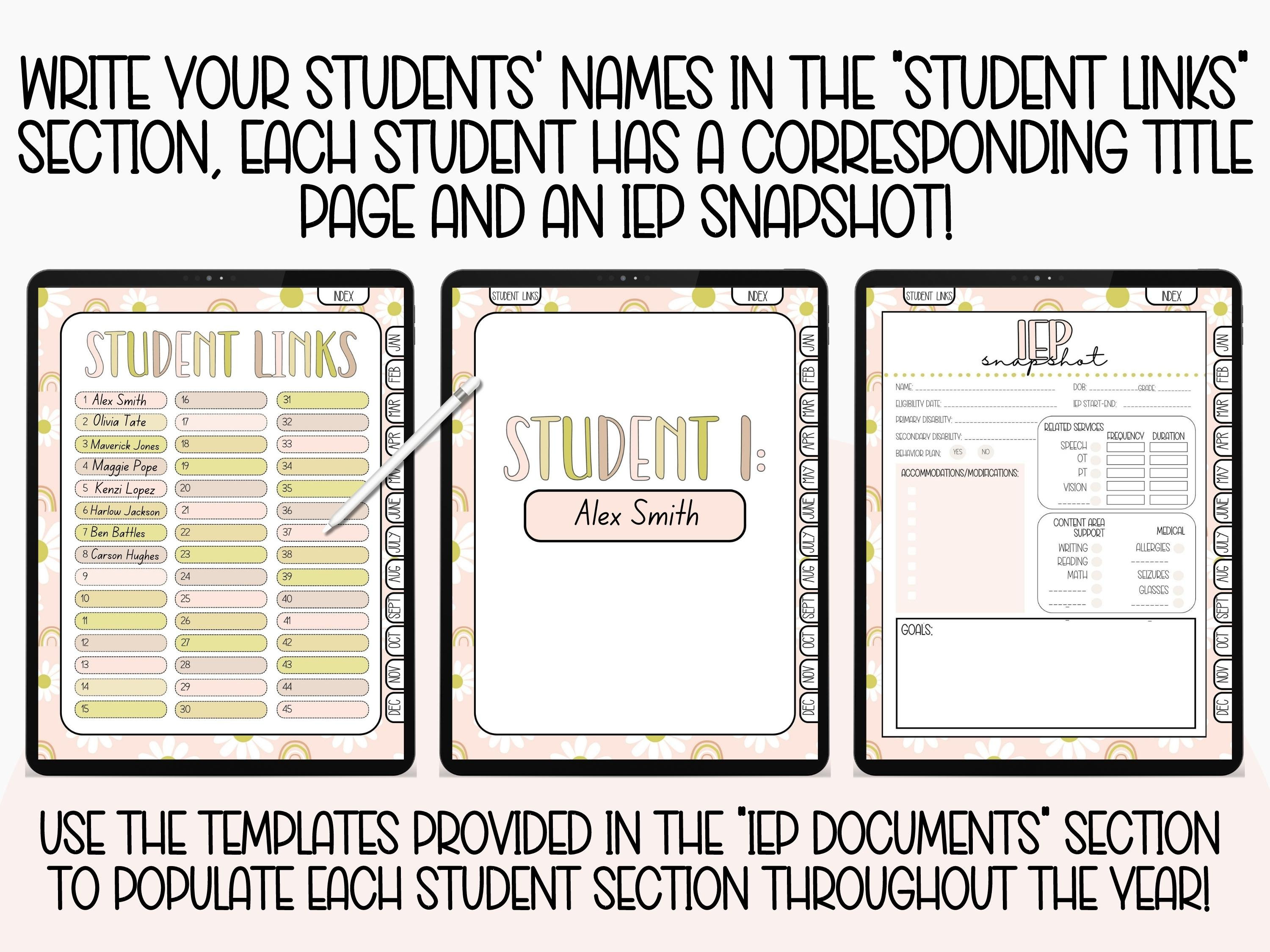 Digital SELF CONTAINED Rainbow Special Education Planner, Caseload and ...