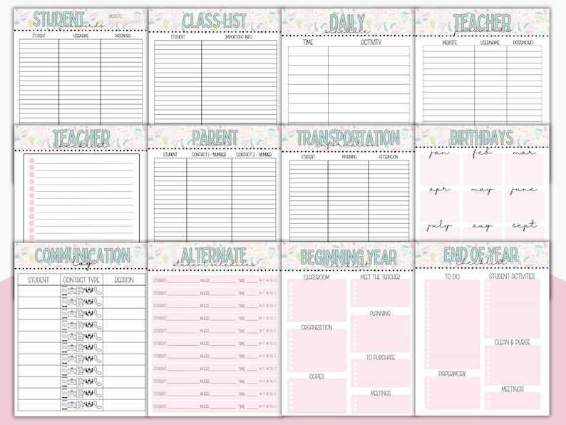 Editable Self Contained Special Education Planner, Terrazzo Teacher ...