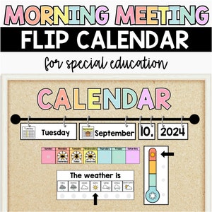Morning Meeting Flip Calendar for Special Education, AAC Visual ...