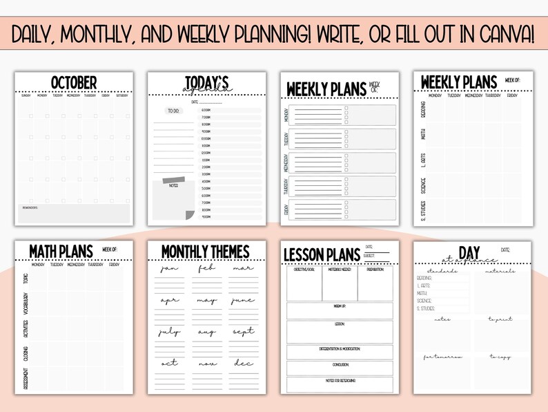 Self Contained Special Education Planner Editable Boho - Etsy
