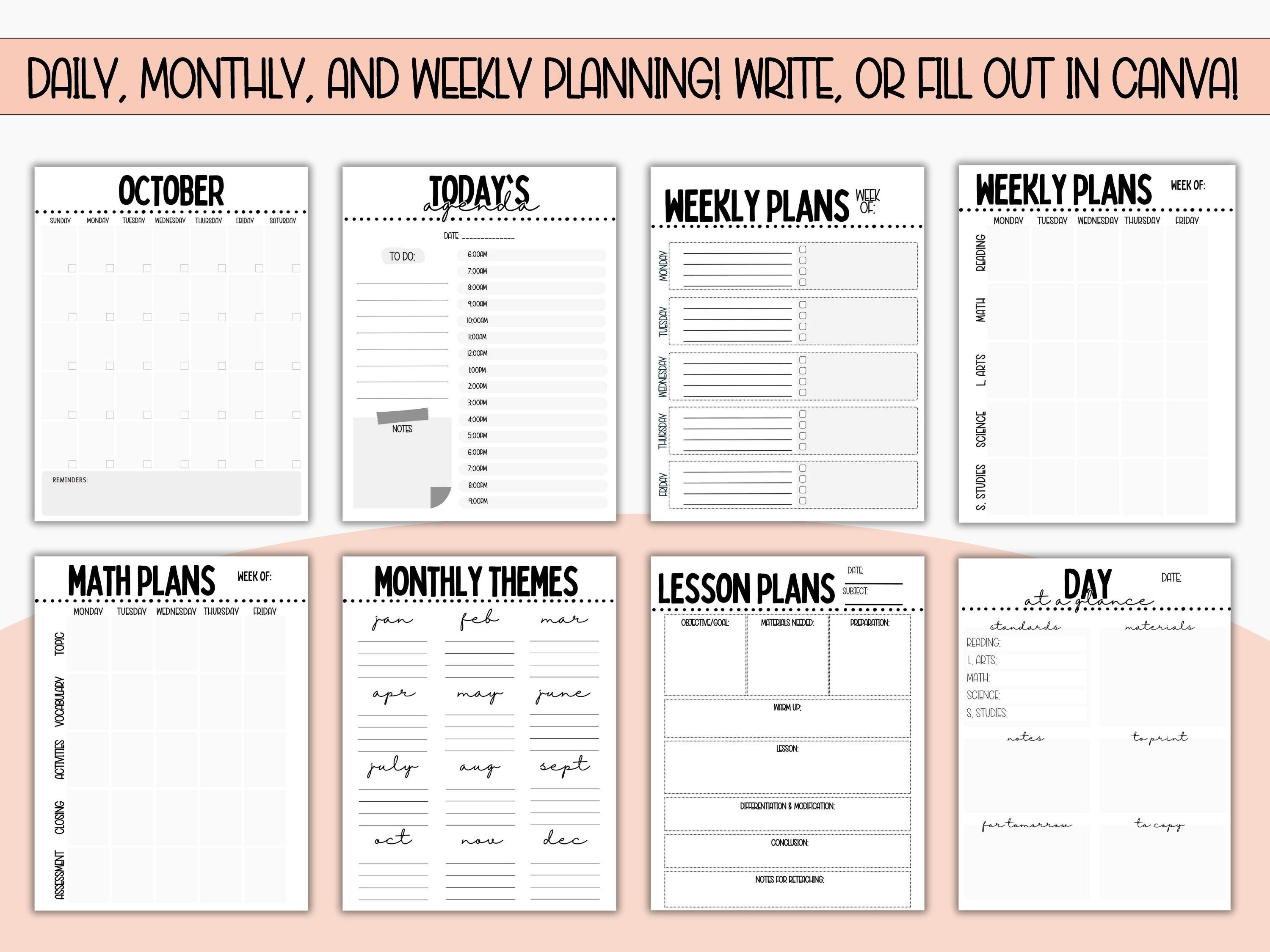 Self Contained Special Education Planner Editable Boho - Etsy