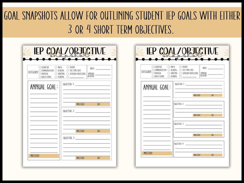 IEP Goal Progress Monitoring, Editable Iep Goal Tracking Templates ...