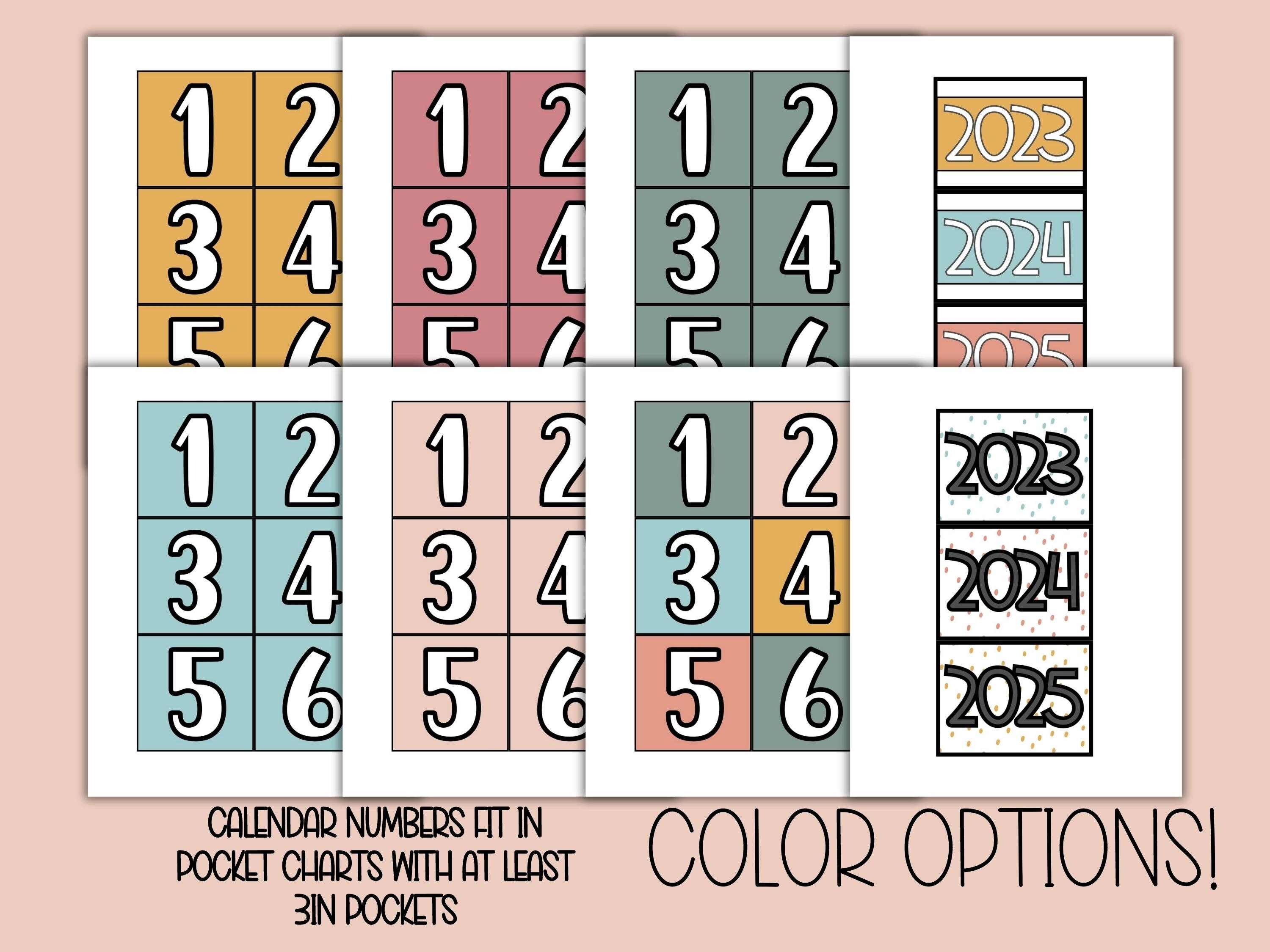 Printable Neutral Classroom Calendar, Boho Calendar Set, Classroom Boho ...