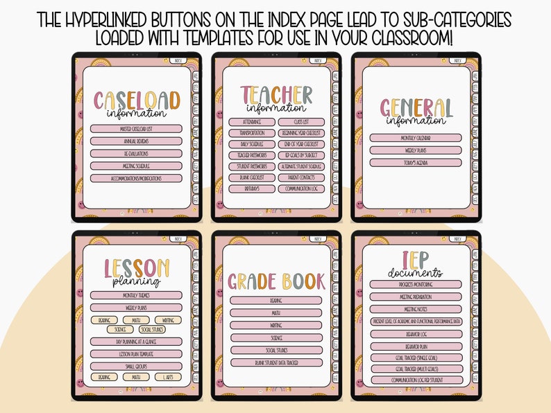 Digital SELF CONTAINED Rainbow Special Education Planner, Caseload and ...