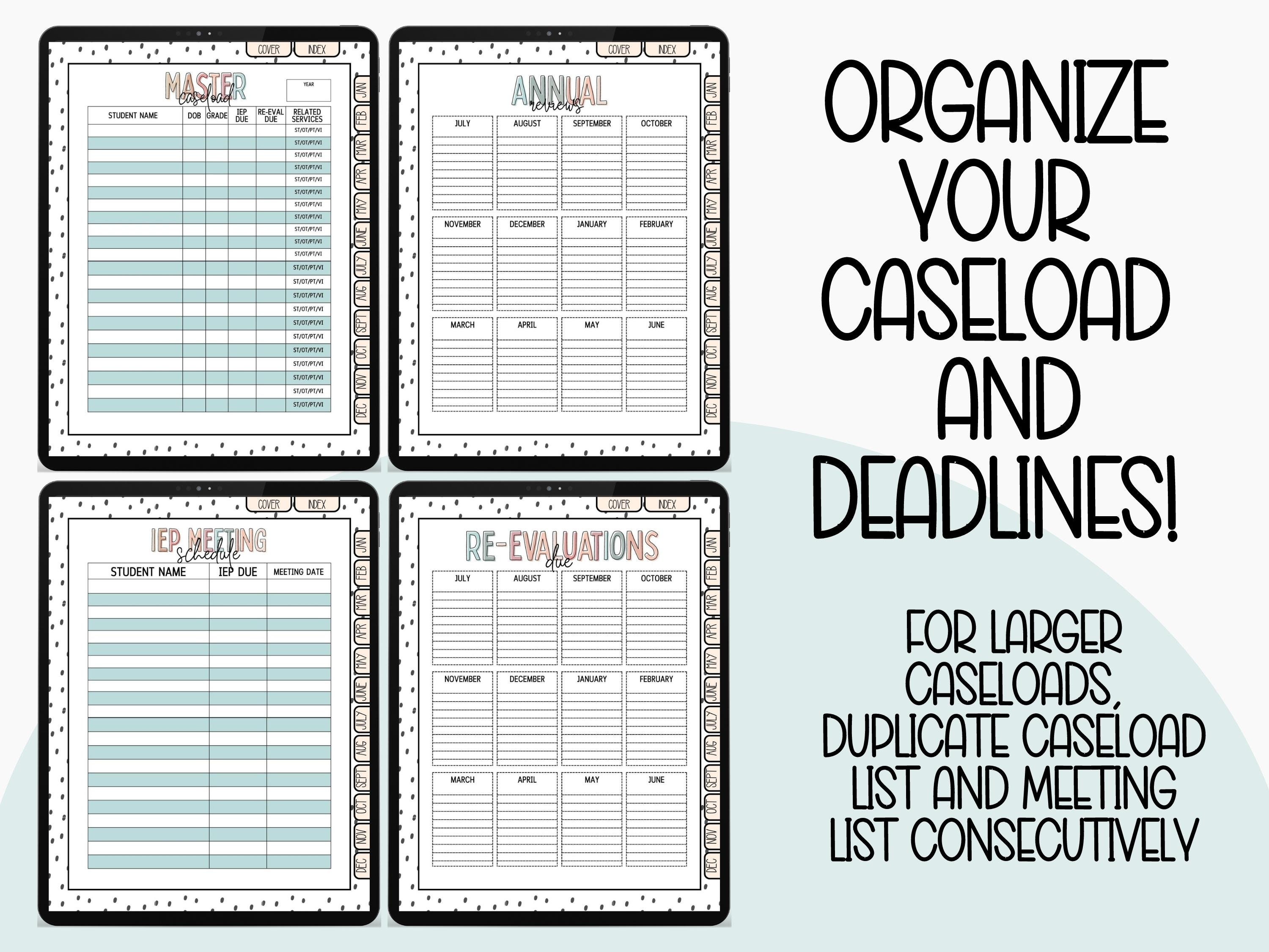 Digital Boho Special Education Planner, Large Caseload Management ...