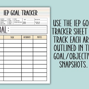 IEP Goal Tracking Binder, Editable Iep Goal Tracking Templates ...