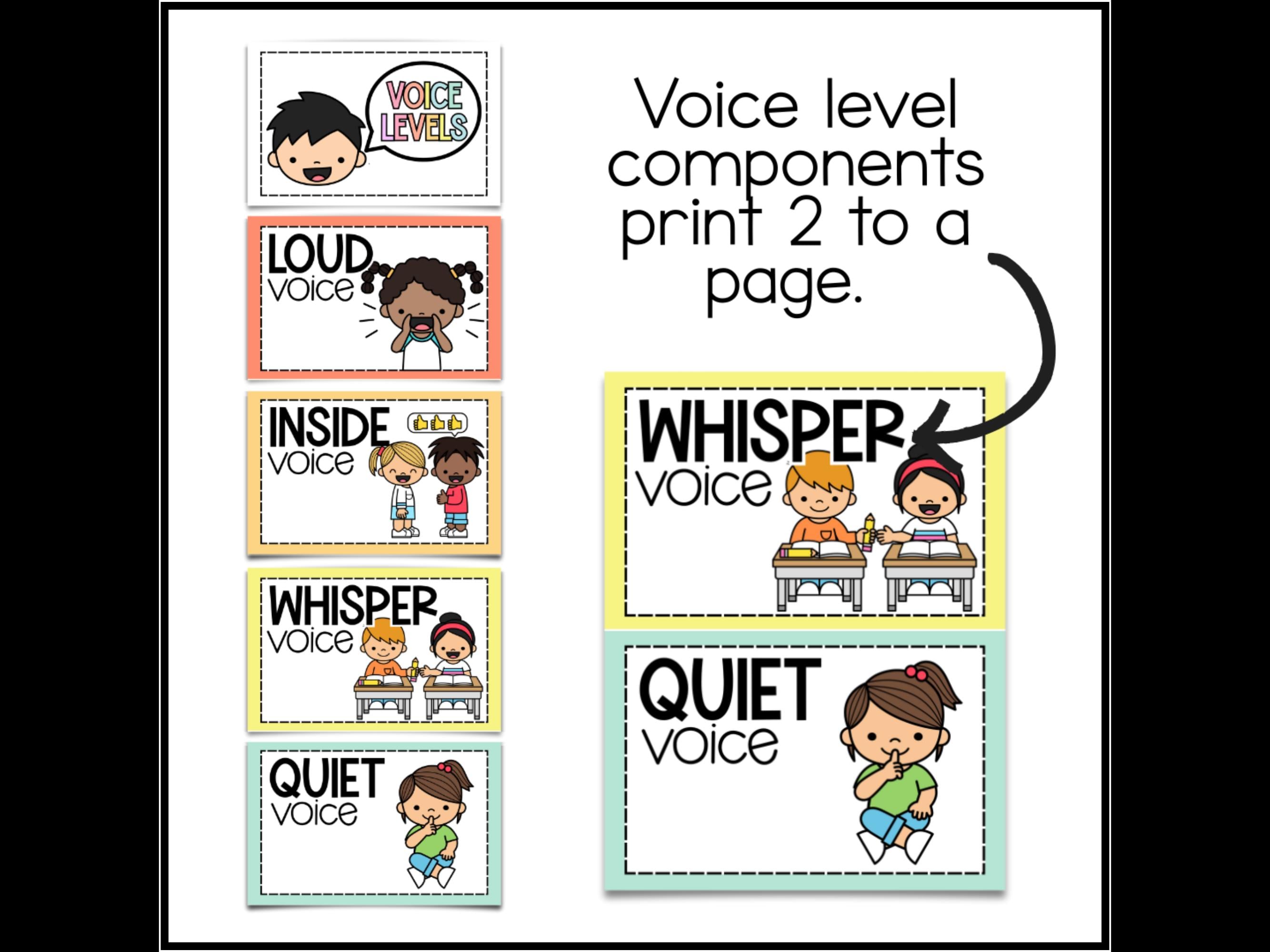 Special Education Classroom Expectations Visuals, Voice Level Decor ...
