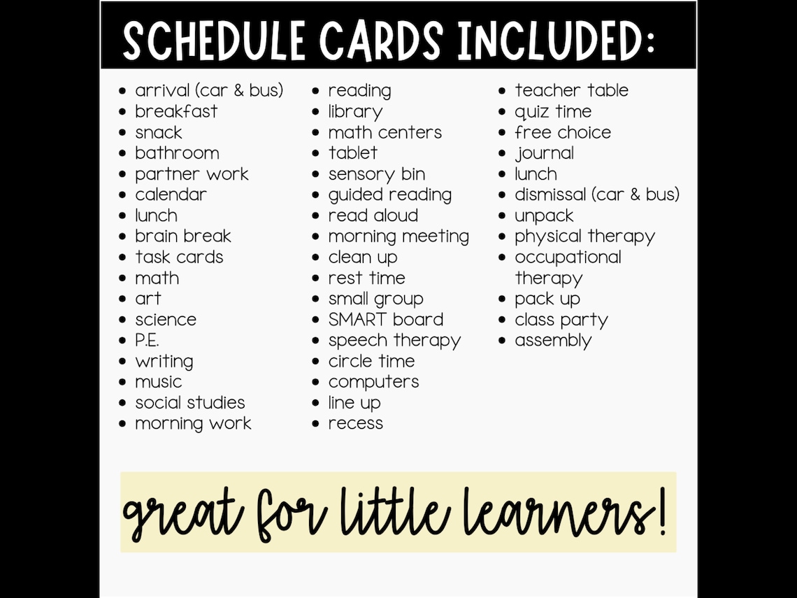 Editable Visual Classroom Schedule, Visual Schedule, Special Education ...