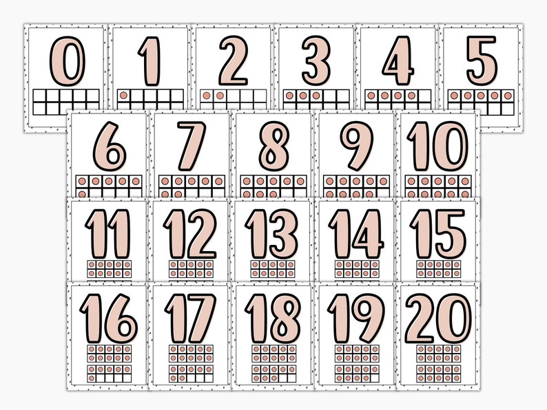 Printable Neutral Classroom Decor, Number Classroom Posters, Teacher ...