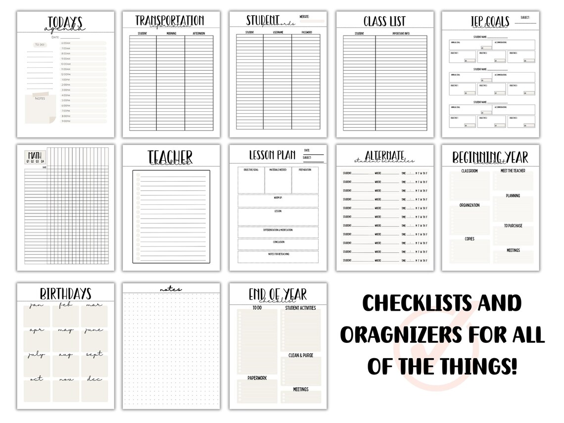 Editable Self Contained Special Education Planner, Printable SPED ...