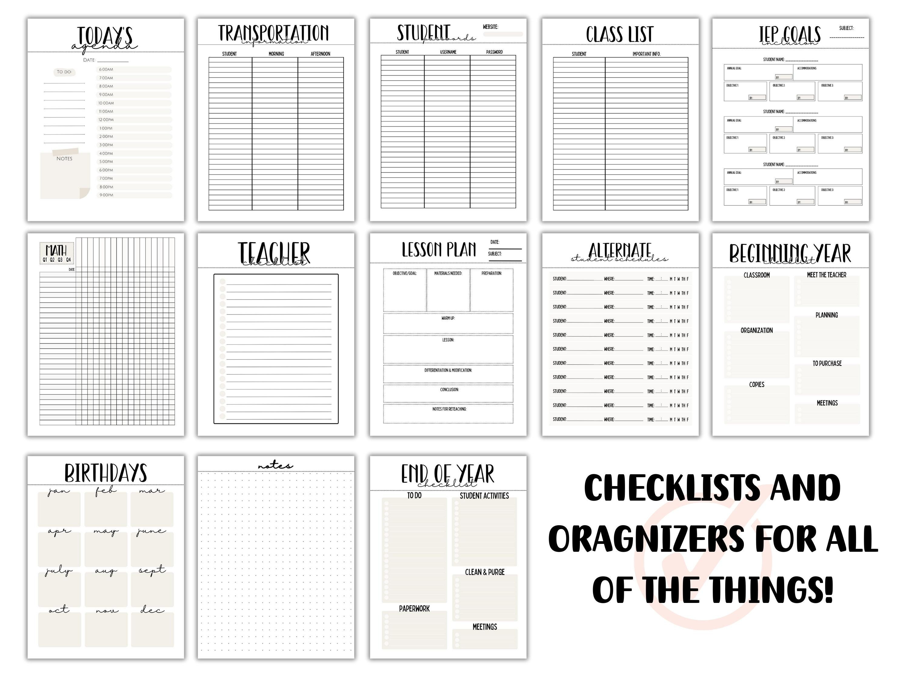 Editable Self Contained Special Education Planner, Printable SPED ...