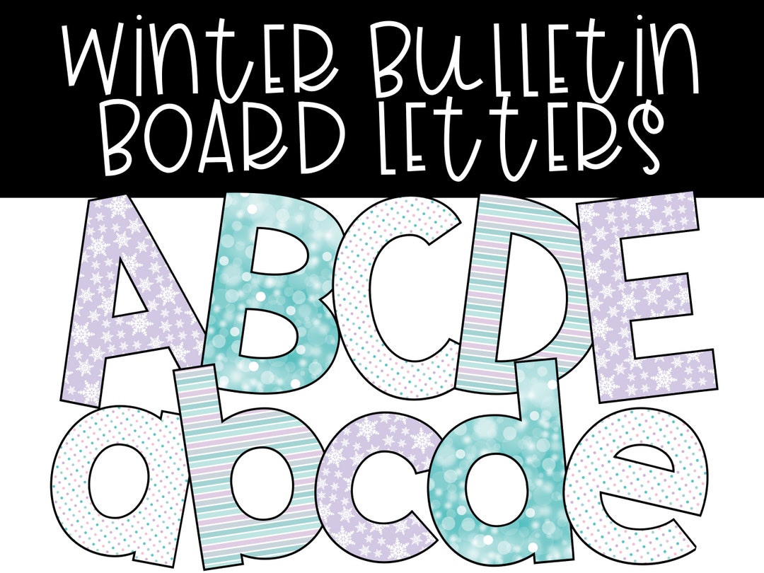 Winter Bulletin Board Letters, Holiday Bulletin Board, Christmas ...