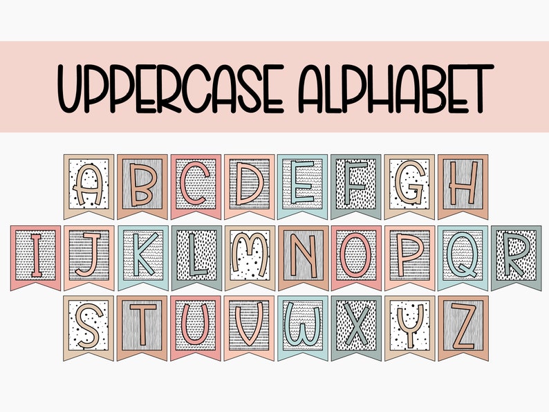 Boho Classroom Banner Letters, Boho Classroom Decor, Bulletin Board ...