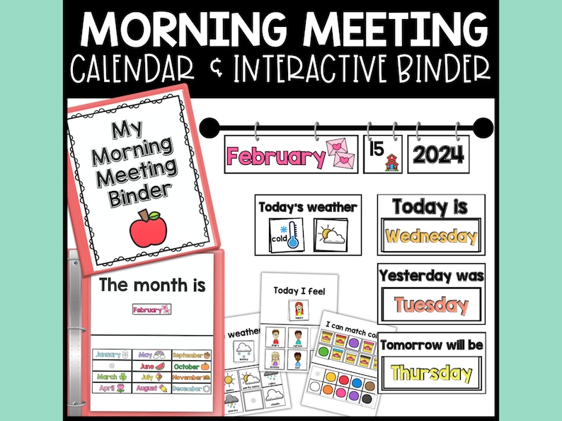 Morning Meeting Flip Calendar, Interactive Student Adapted Notebook ...