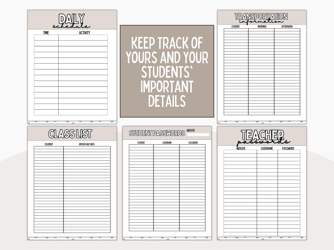 Printable Boho Teacher Planner Teacher Lesson Planner - Etsy