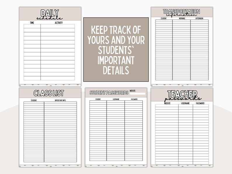 Printable Boho Teacher Planner, Teacher Lesson Planner Organizer, 2023 ...