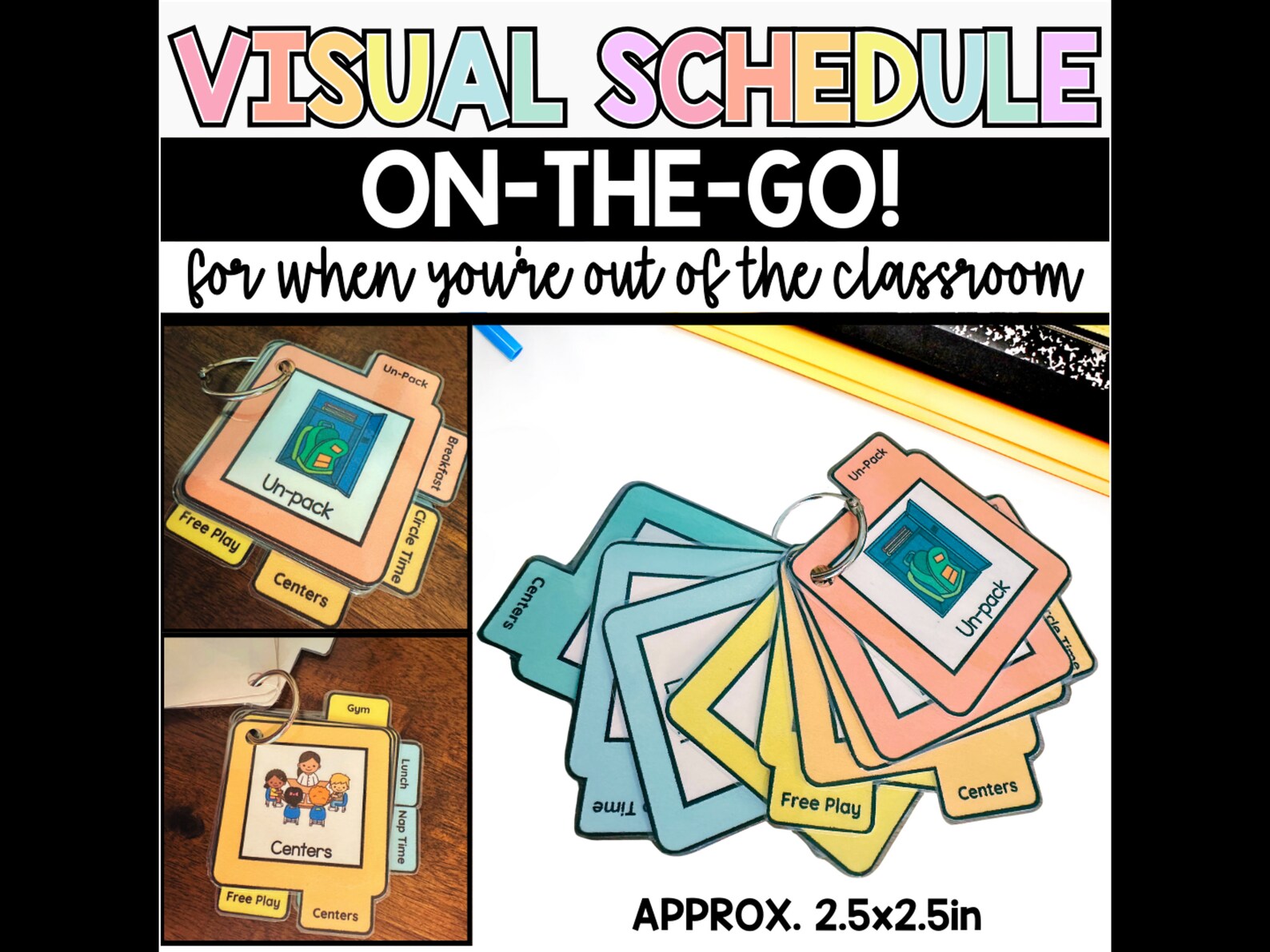 Editable Portable Visual Schedule, Lanyard Visual Schedule, Special ...