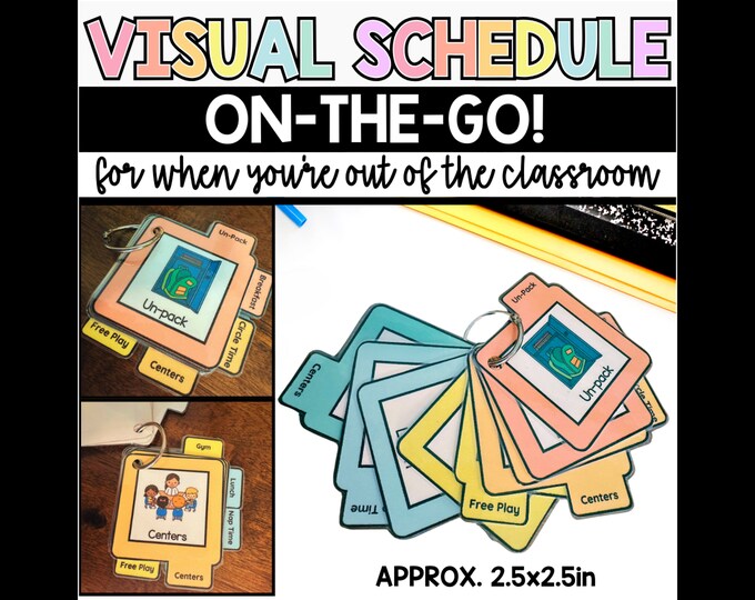 Editable Portable Visual Schedule, Lanyard Visual Schedule, Special ...