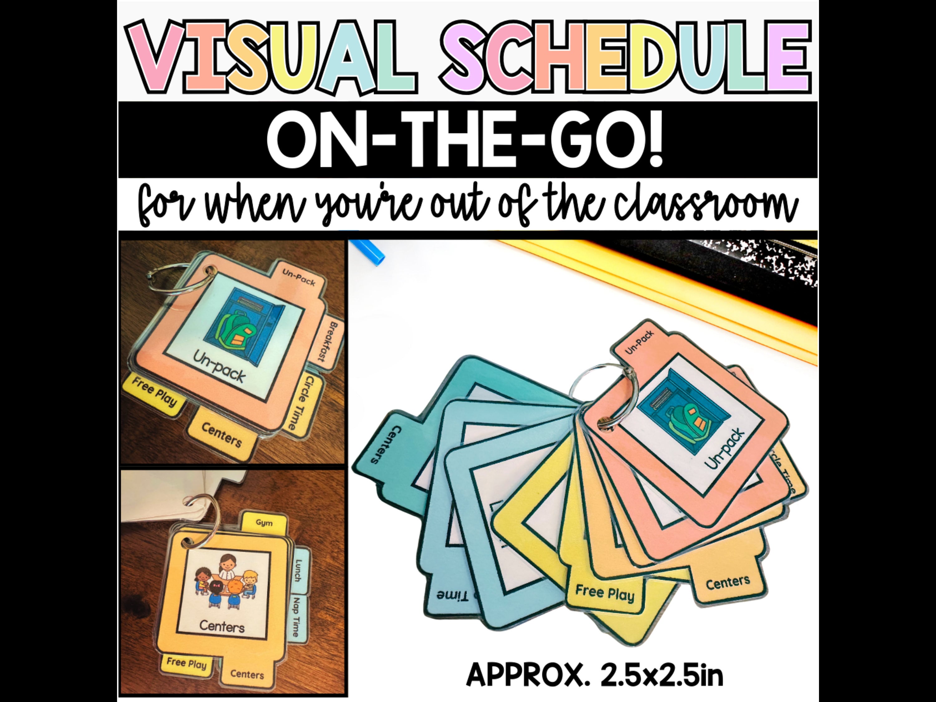 Editable Portable Visual Schedule, Lanyard Visual Schedule, Special ...