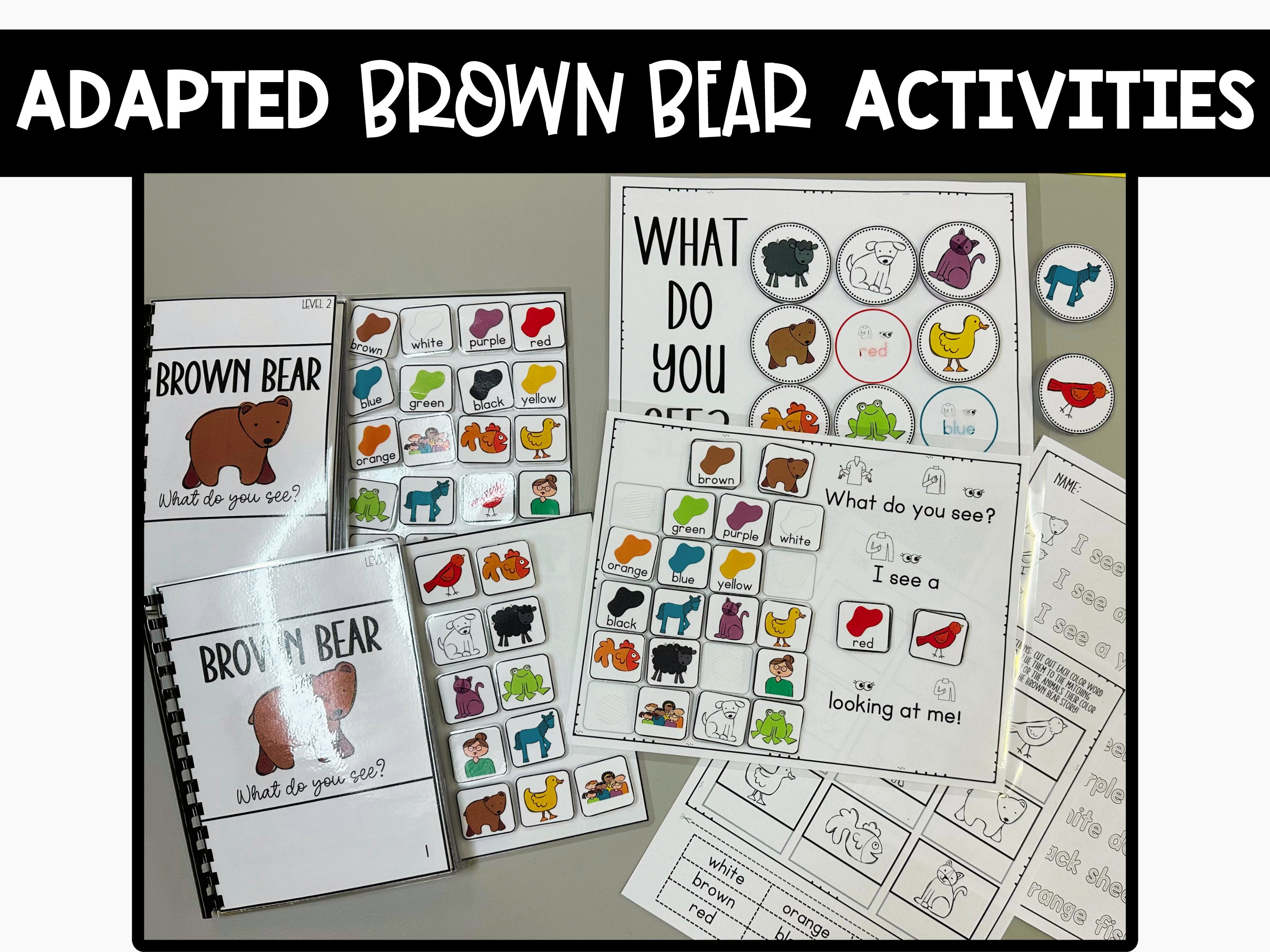 Printable Adapted Brown Bear Activities, Adapted Brown Bear Book ...
