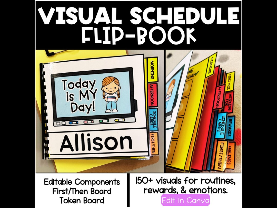 Visual Schedule Flip Book, Token Board, First Then Board, Special ...