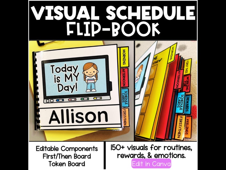 Visual Schedule Flip Book, Token Board, First Then Board, Special ...