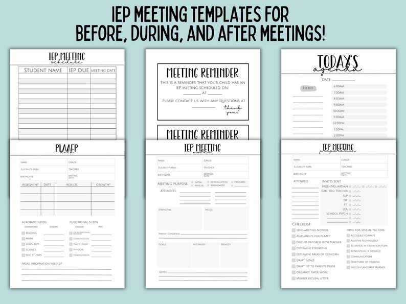 Editable IEP Meeting Planner Templates, Canva Templates, Printable ...