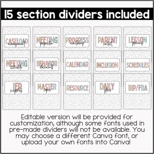 Editable Special Education Planner Binder, Boho Teacher Planner ...