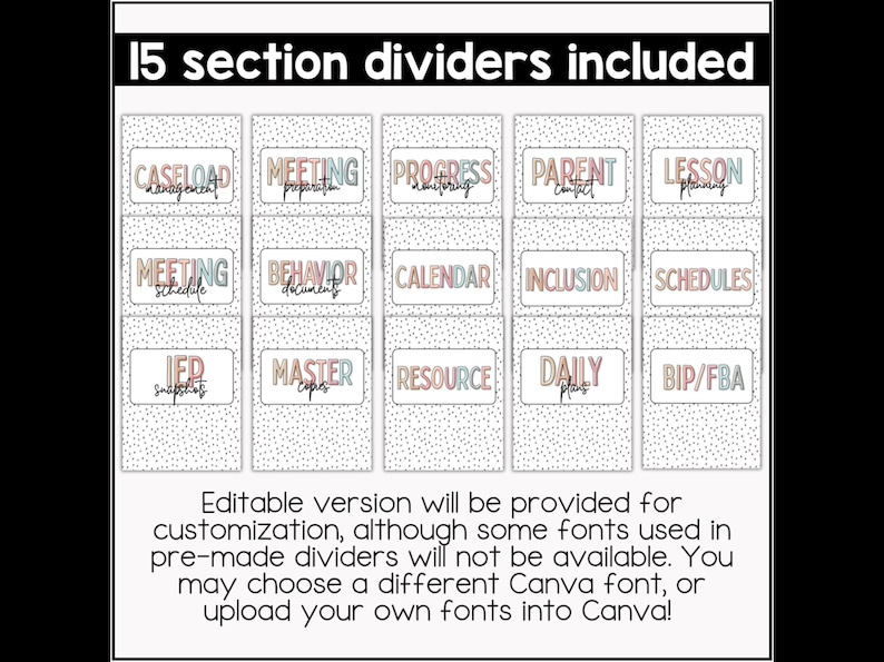 Editable Special Education Planner Binder, Boho Teacher Planner ...