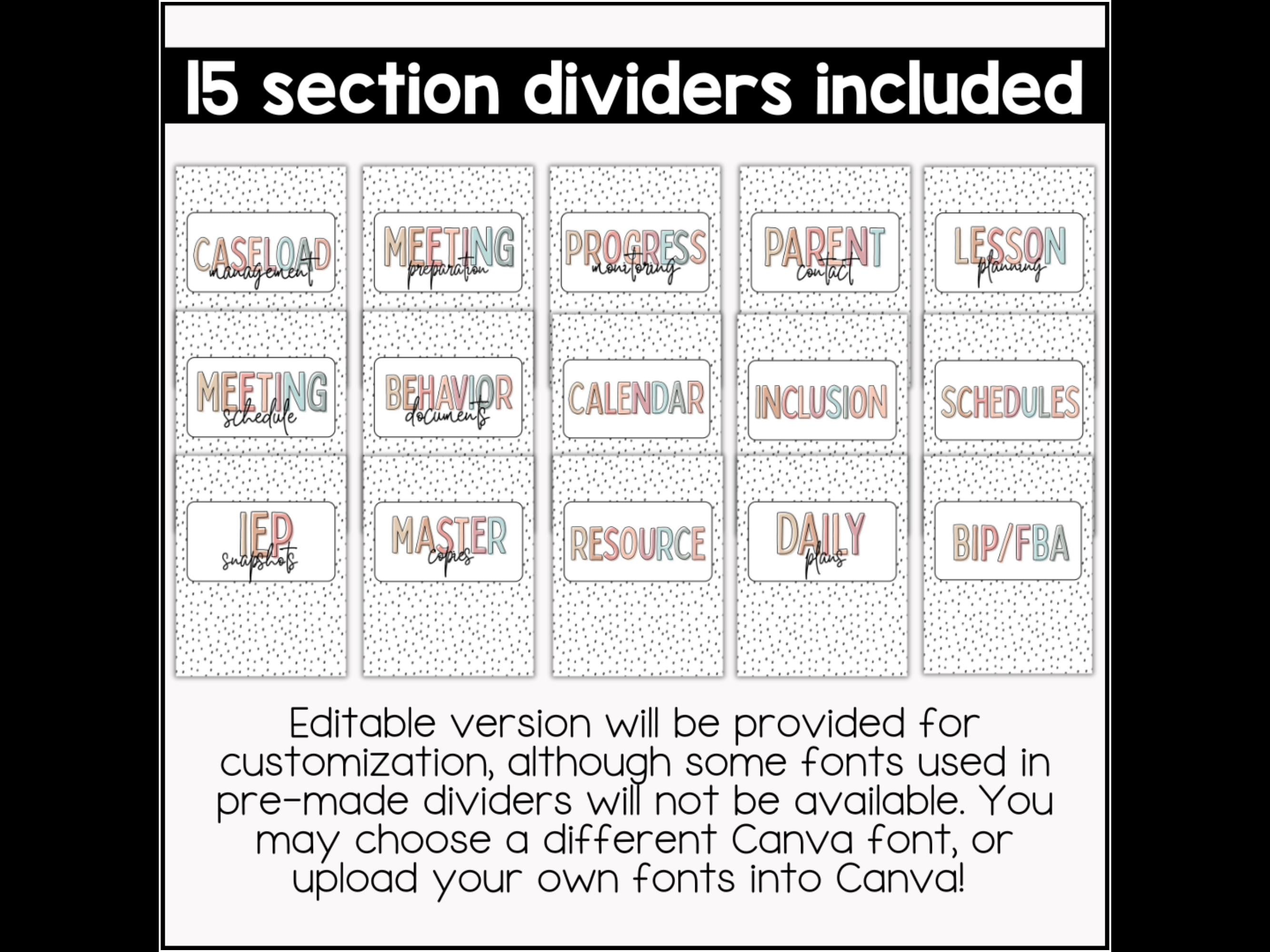 Editable Special Education Planner Binder, Boho Teacher Planner ...