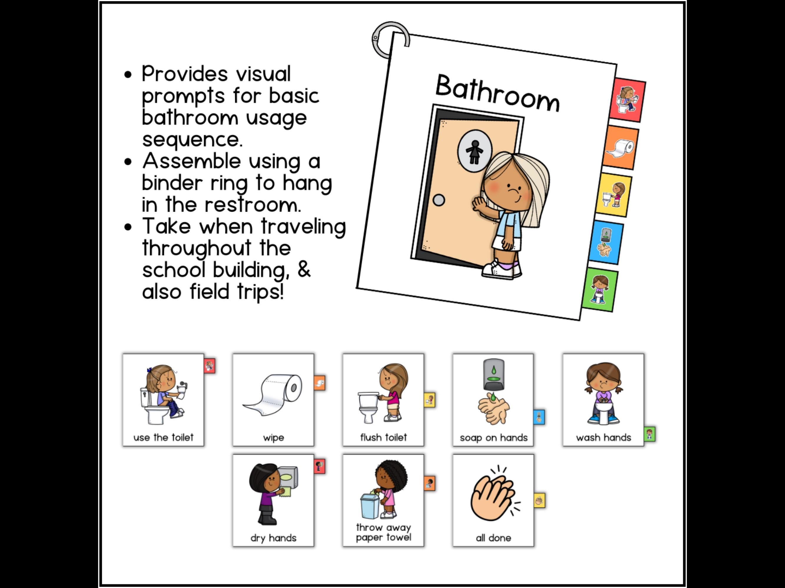 Visual Flip-books, Circle Time Expectation Flip-book, Bathroom Routine ...