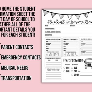 Student Information, Parent Contact Log, Communication Log ...