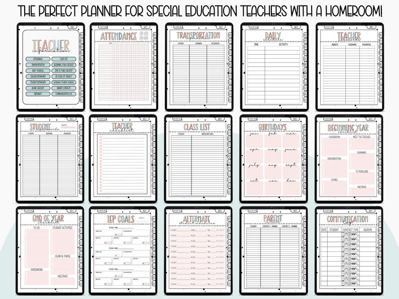 Digital SELF CONTAINED Boho Special Education Planner - Etsy